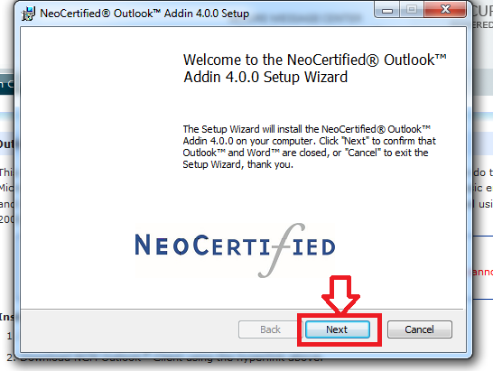 How to install NCM Outlook ® Client on Windows 7.